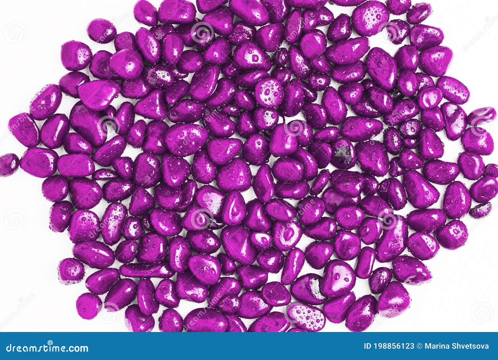 Stones in the Form of Pebbles Painted in Pink on a White Background ...