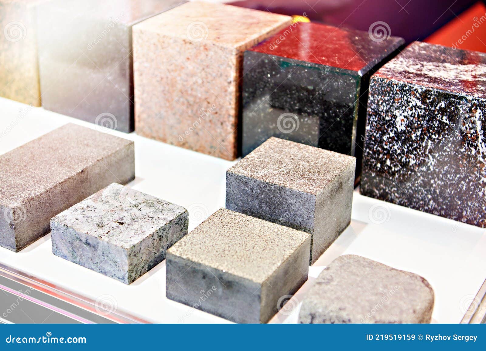 Stones Granite and Marble on Exhibition Store Stock Image - Image of ...