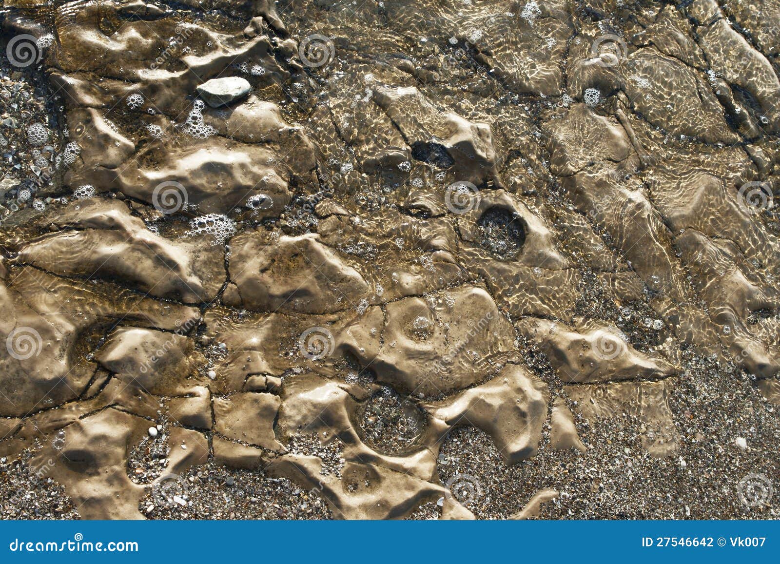 Stones, Gravel and Water Texture at the Beach Stock Photo - Image of ...