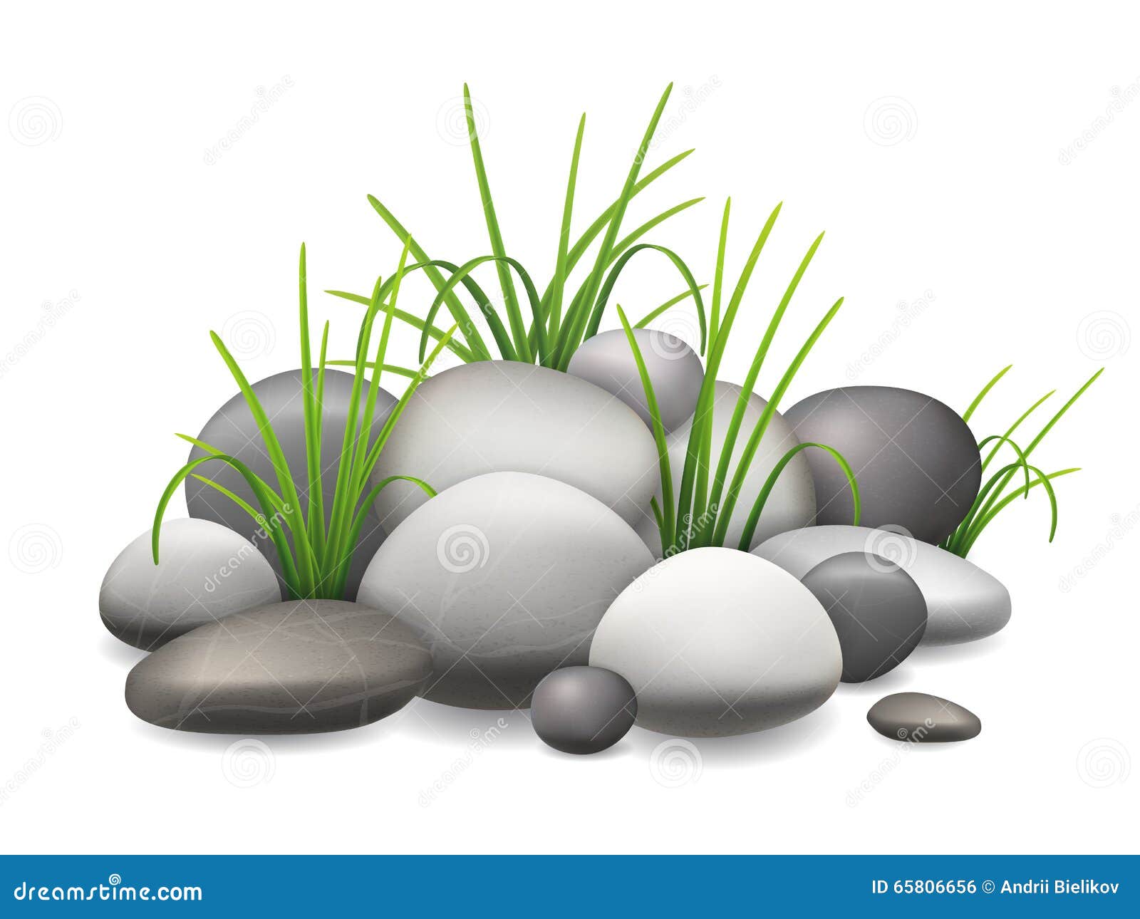 Grass And Pebbles On A River Bank Cartoon Vector | CartoonDealer.com ...