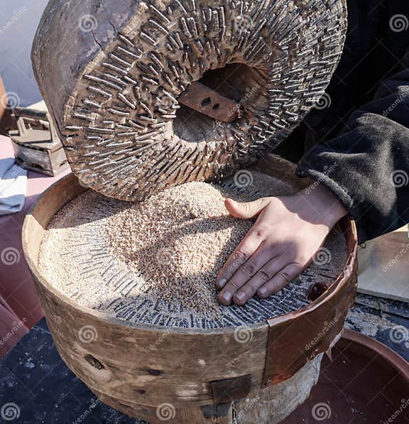 Stones for Grinding Grain Flour Stock Image - Image of grain, retro ...