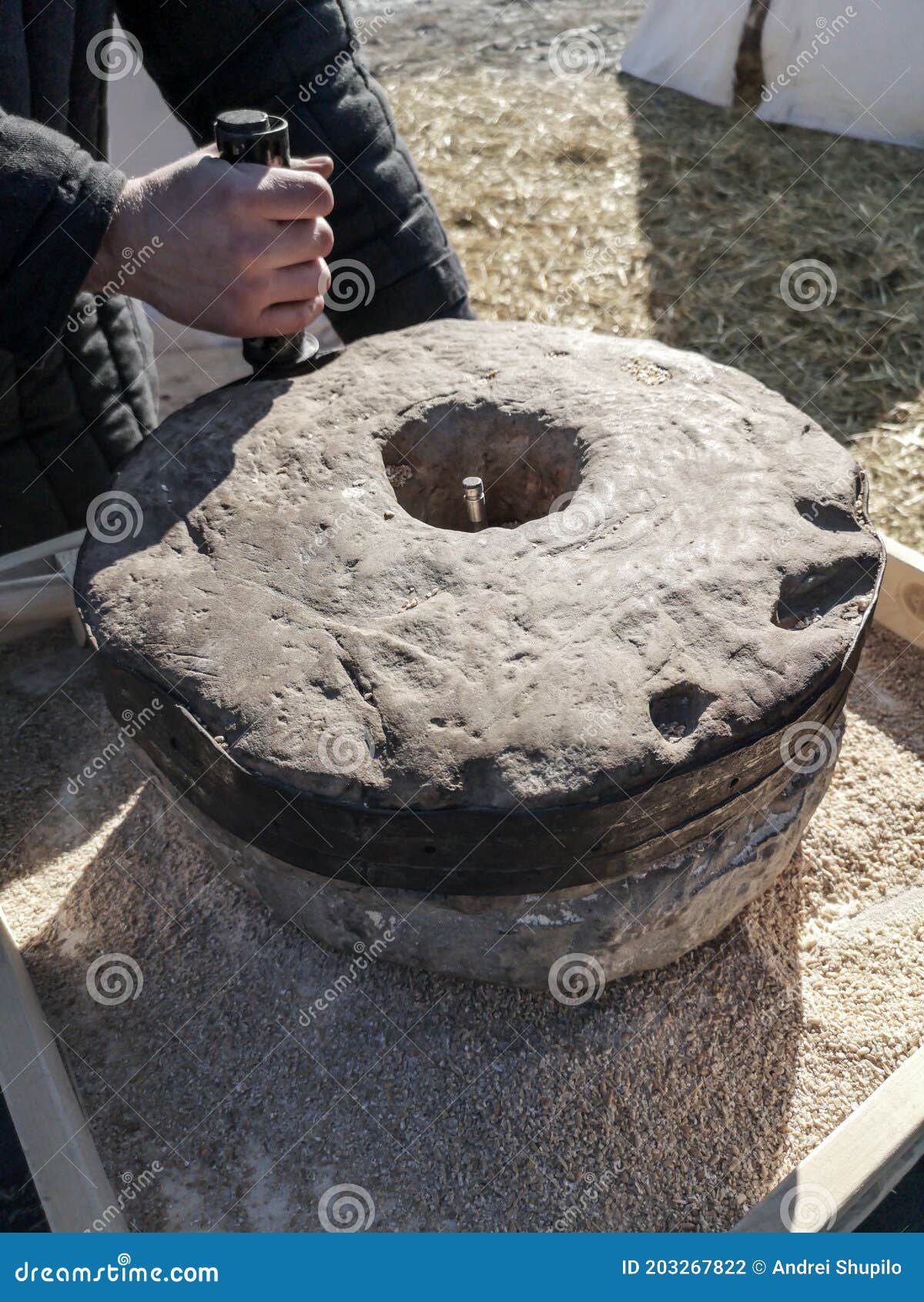 Stones for Grinding Grain Flour Stock Photo - Image of grind, vintage ...