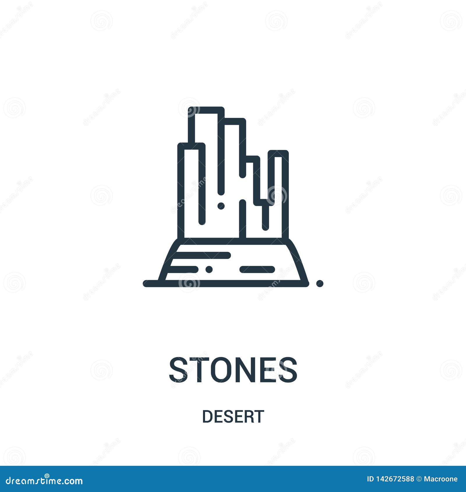 Stones Icon Vector from Desert Collection. Thin Line Stones Outline ...