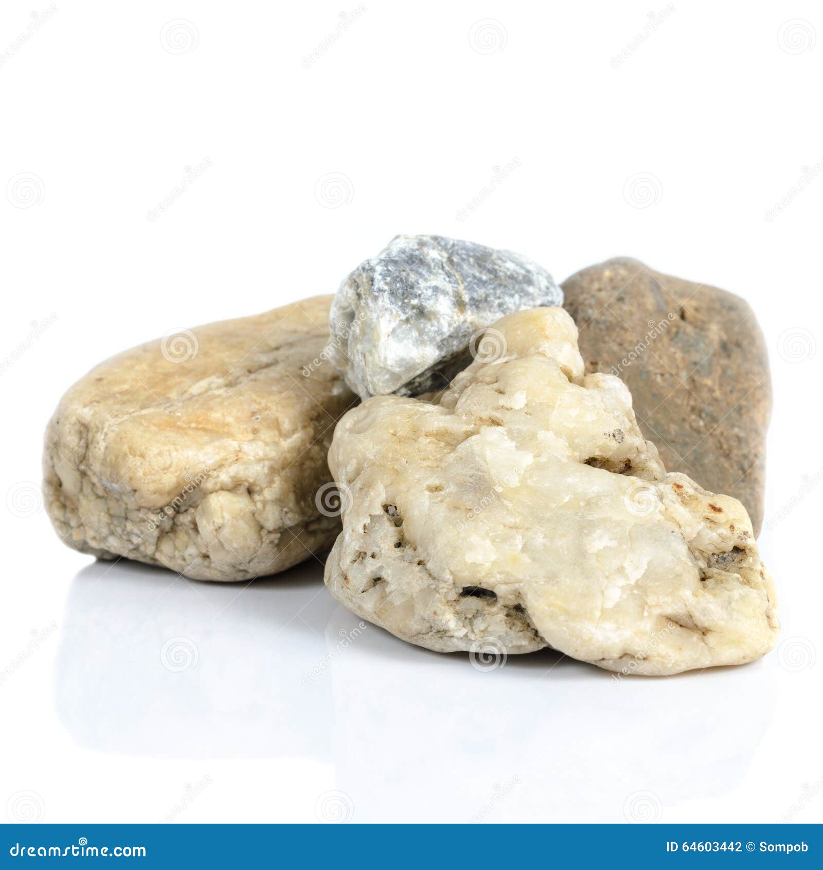Stones Isolated on White Background. Natural Minerals Stock Photo ...