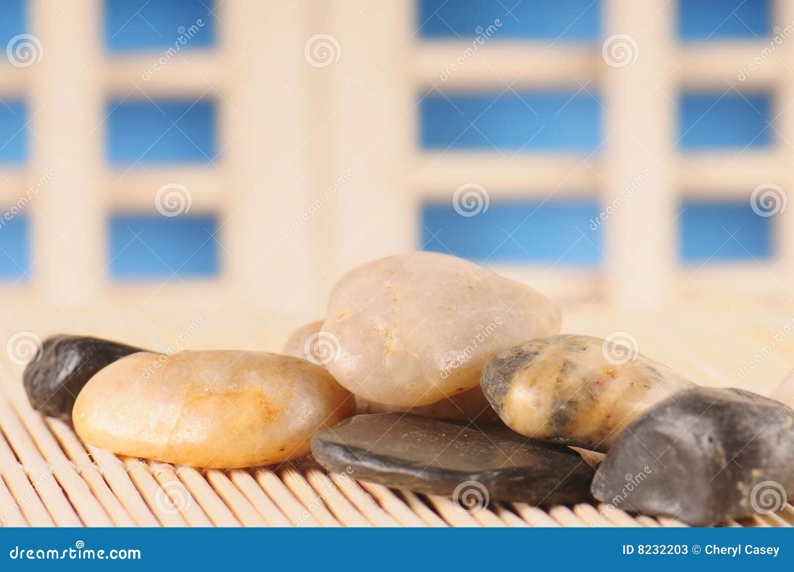 Stones in japanese setting stock image. Image of bamboo - 8232203