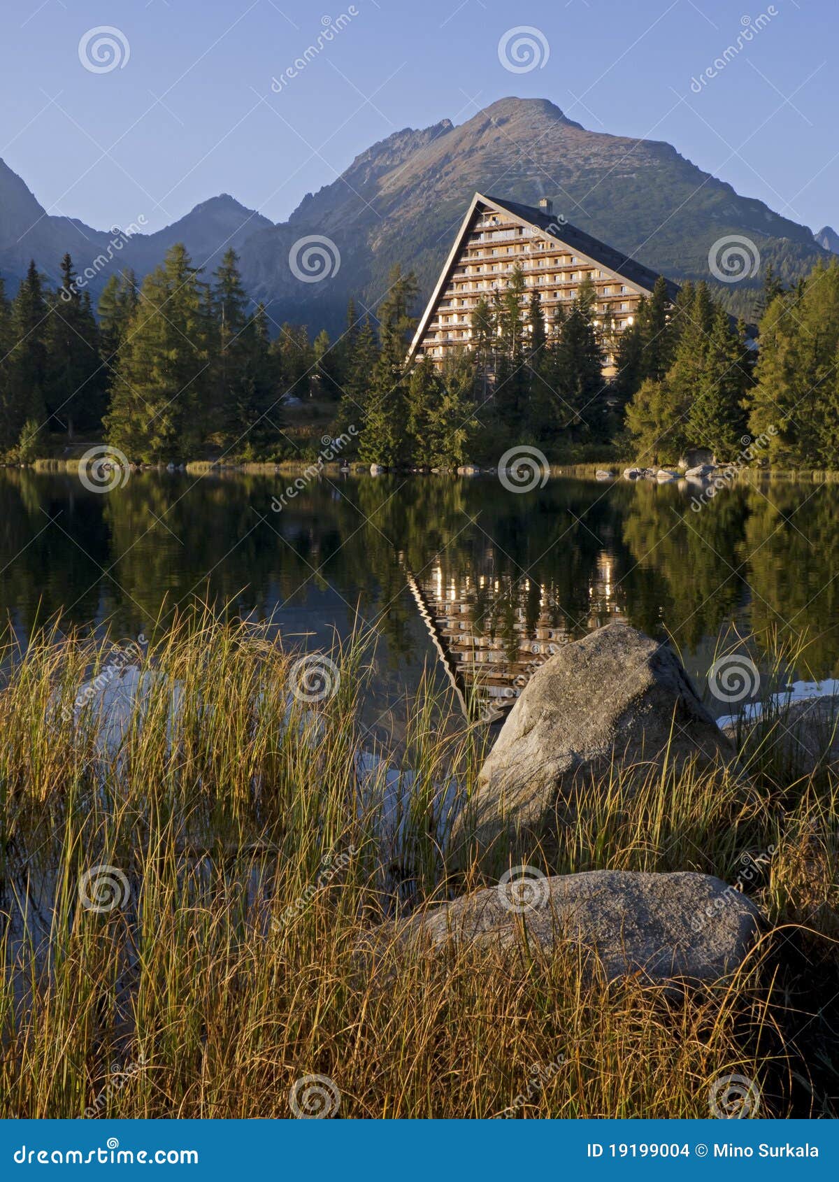 Stones, Lake and Hotel in the High Tatras Stock Photo - Image of europe ...