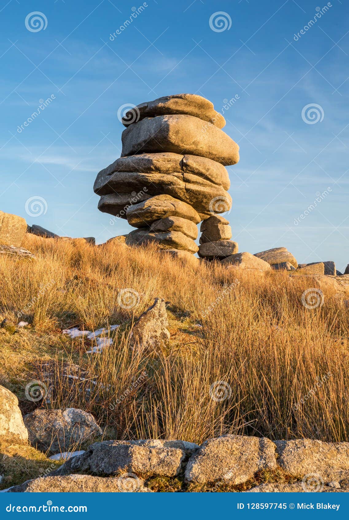 Stones in Late Afternoon Light, the Cheesewring, Bodmin Moor, Co Stock ...