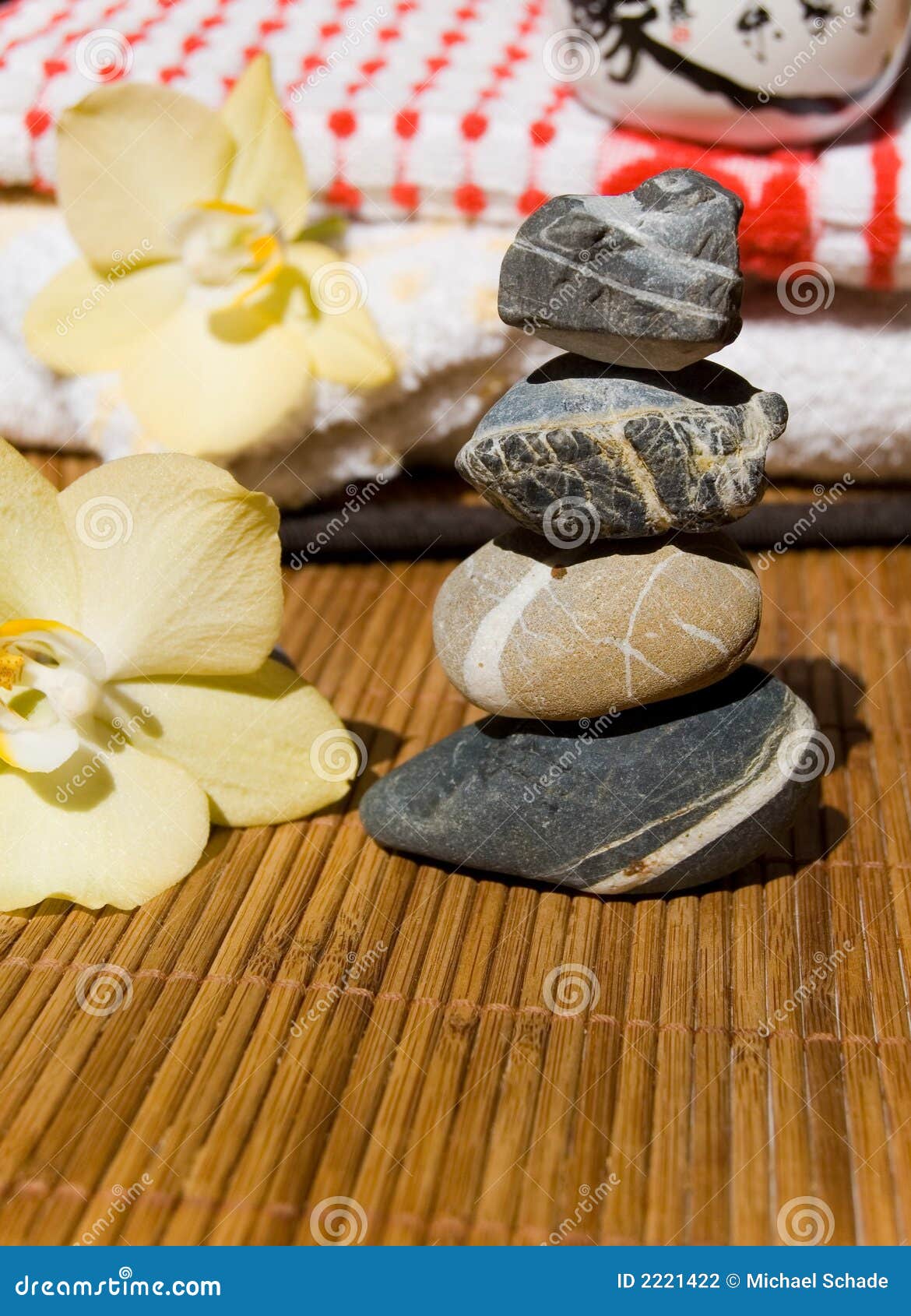 Stones and Lotus Wellness stock photo. Image of striped - 2221422