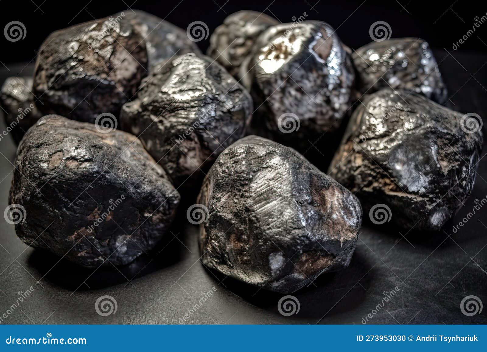 Stones of Meteorites, Asteroids on a Black Background, Generative AI ...