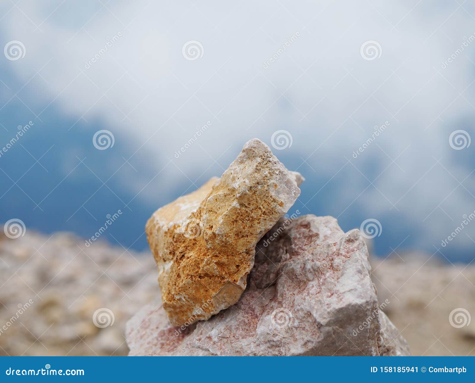 Stones in the Mountains on the Sky Stock Image - Image of closeup ...