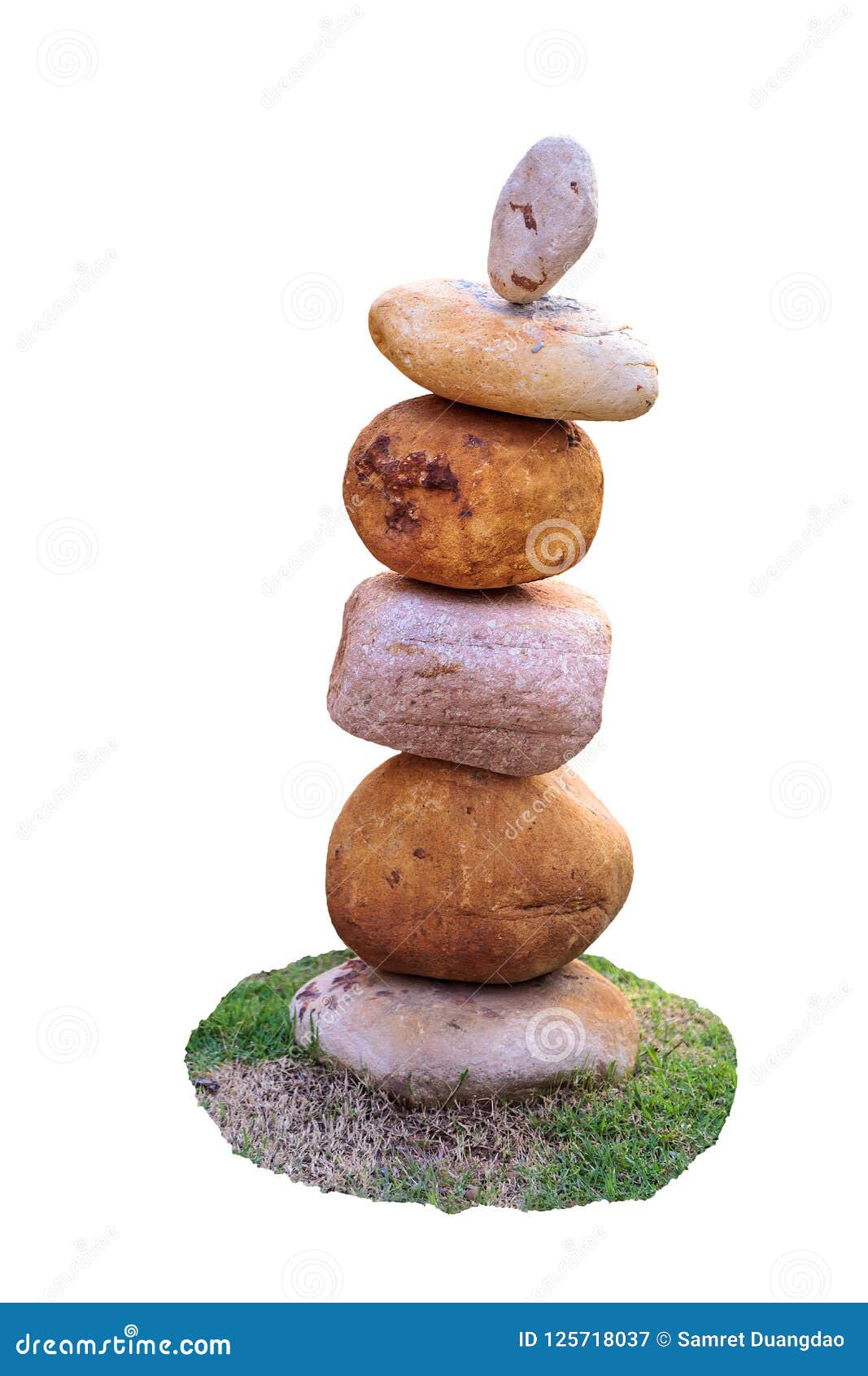 The Stones are Overlap in Layer of Grass on White Background. Stock ...