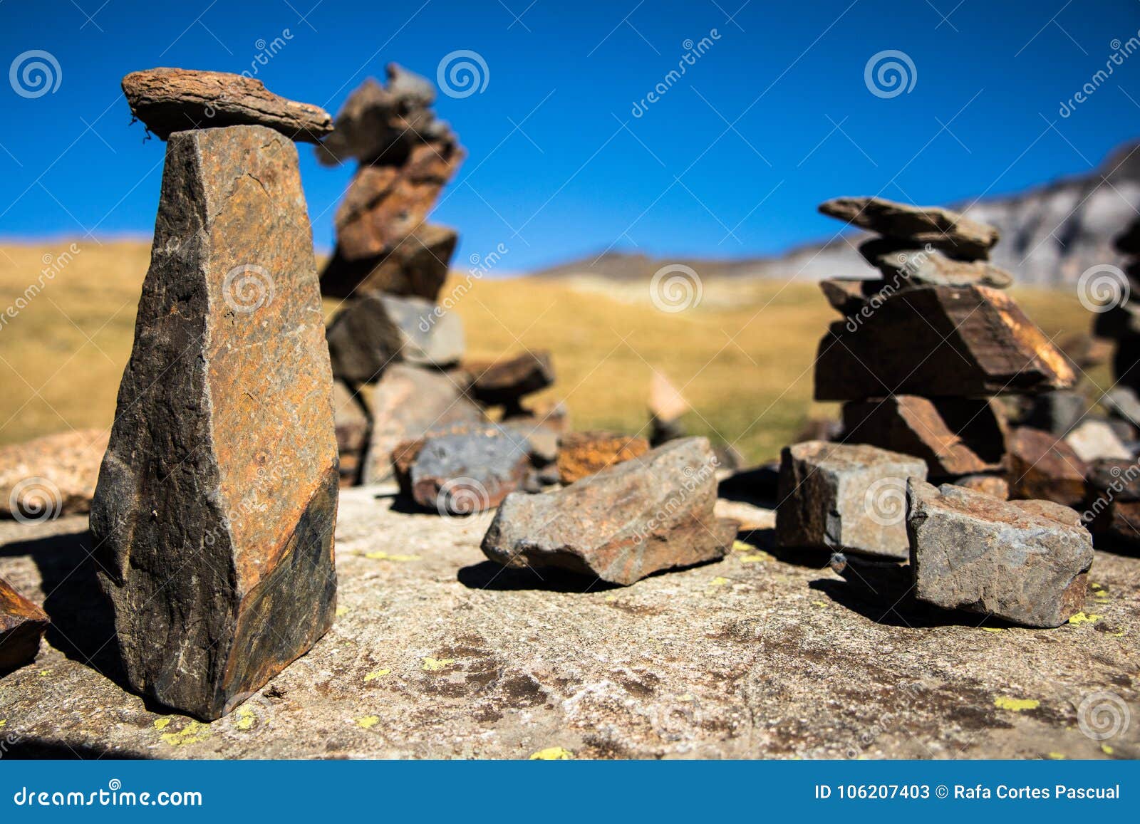 Stones Piled Up in the Mountain Stock Image - Image of stone, pile ...