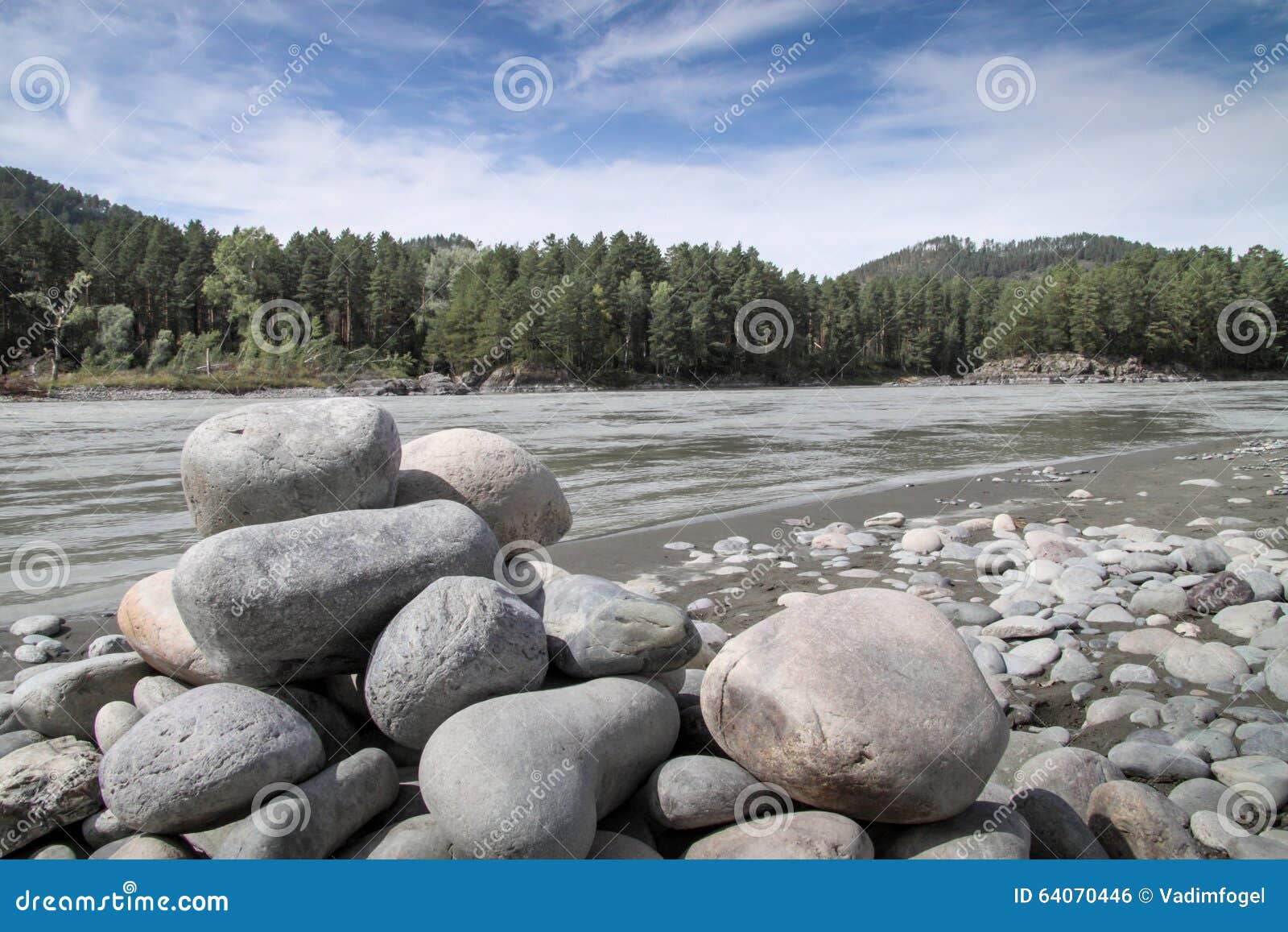 The stones on river Bank stock photo. Image of heap, boulder - 64070446