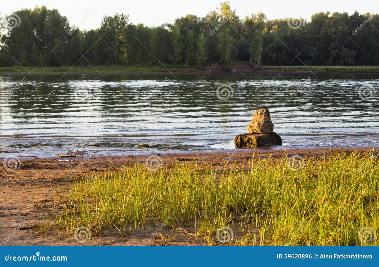 The Stones on the River Bank Stock Photo - Image of trees, nature: 59620896