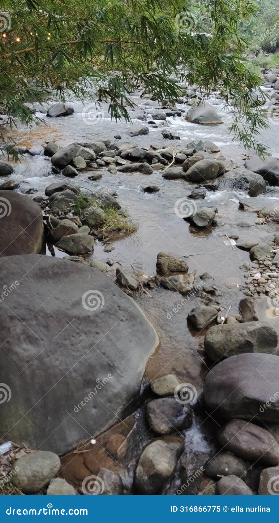 Stones in the River. Rocks in the Shallow River Stock Image - Image of ...