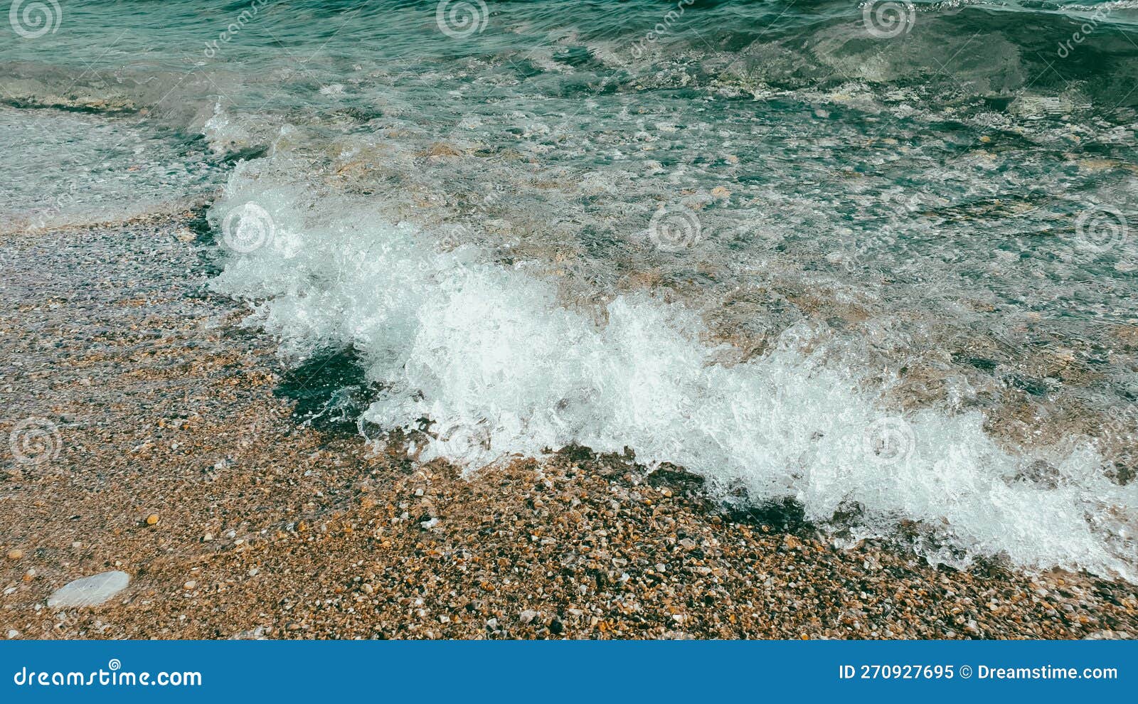 Stones and Sand Under Water, Soft Blue Ocean Wave on Clean Sandy Beach ...