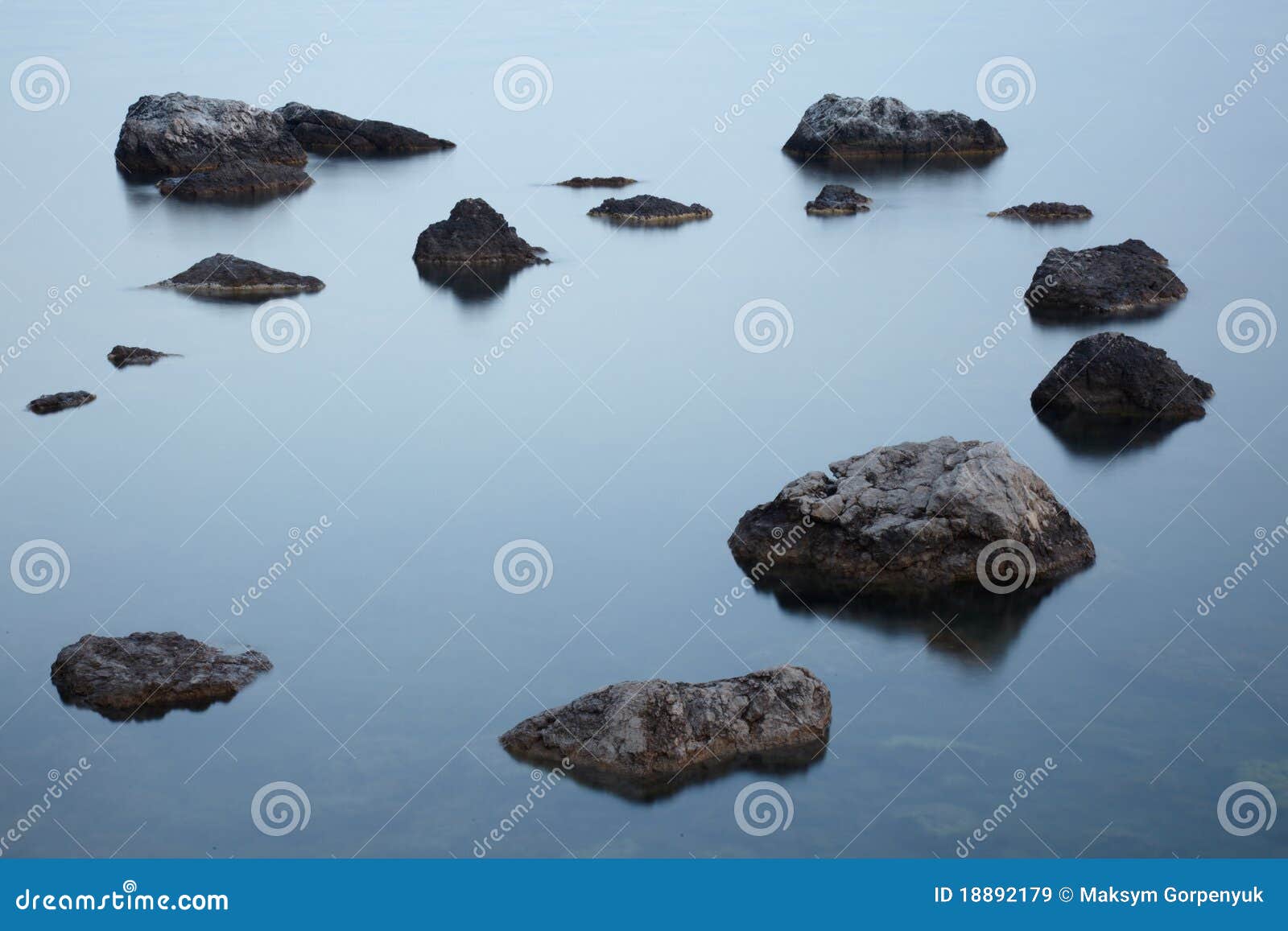 Stones in the sea stock image. Image of nature, fixity - 18892179