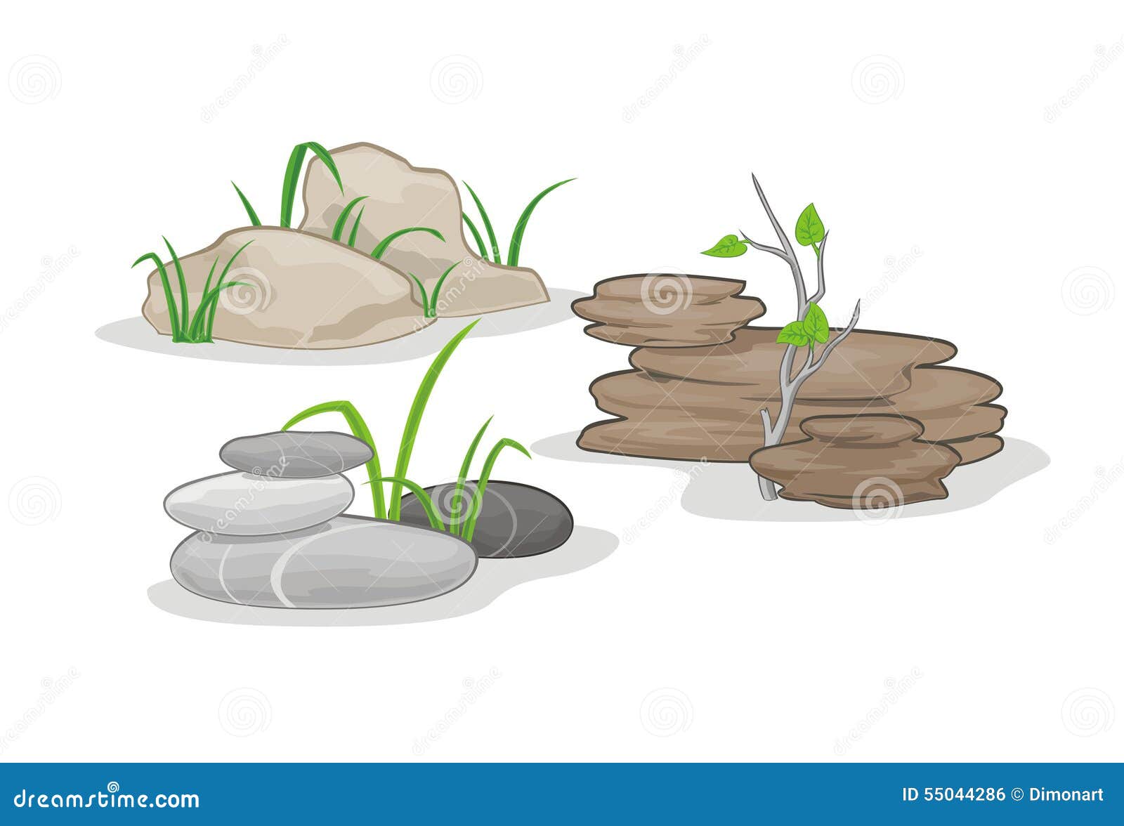 Stones stock vector. Illustration of separate, tree, stones - 55044286