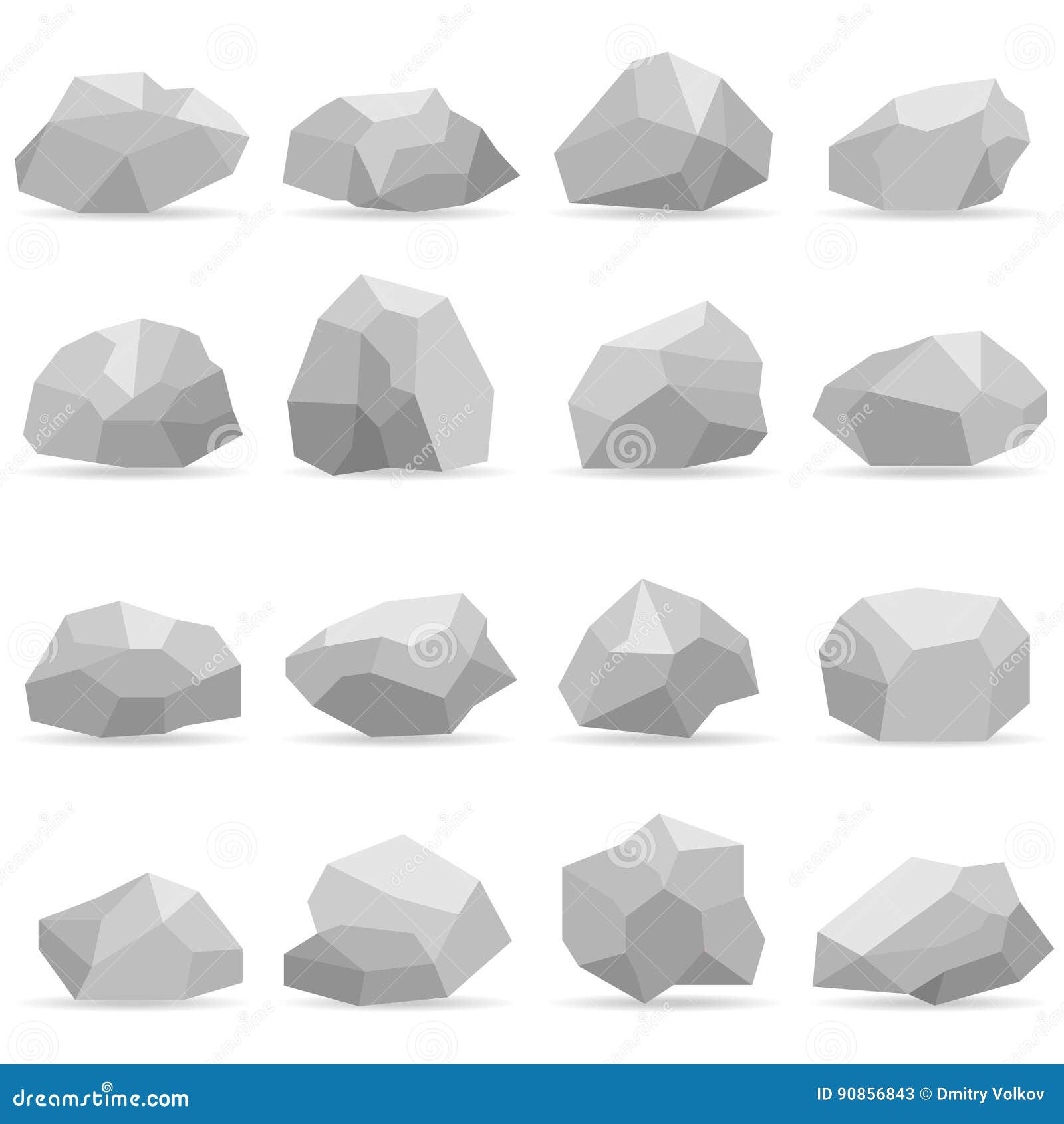 Stones, a Set of Gray Stones Stock Illustration - Illustration of ...