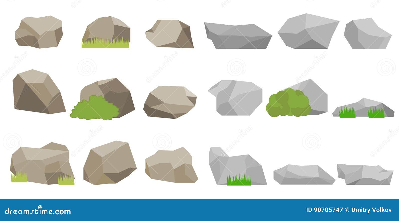 Stones, a set of stones stock vector. Illustration of concrete - 90705747