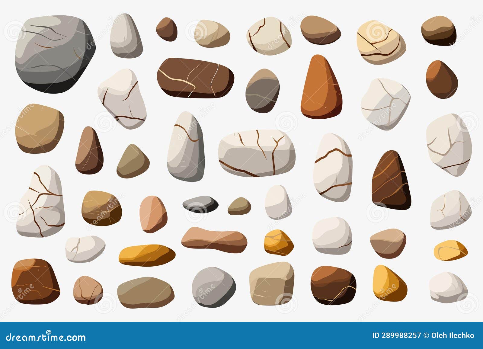 Stones Set Vector Flat Minimalistic Isolated Illustration Stock ...