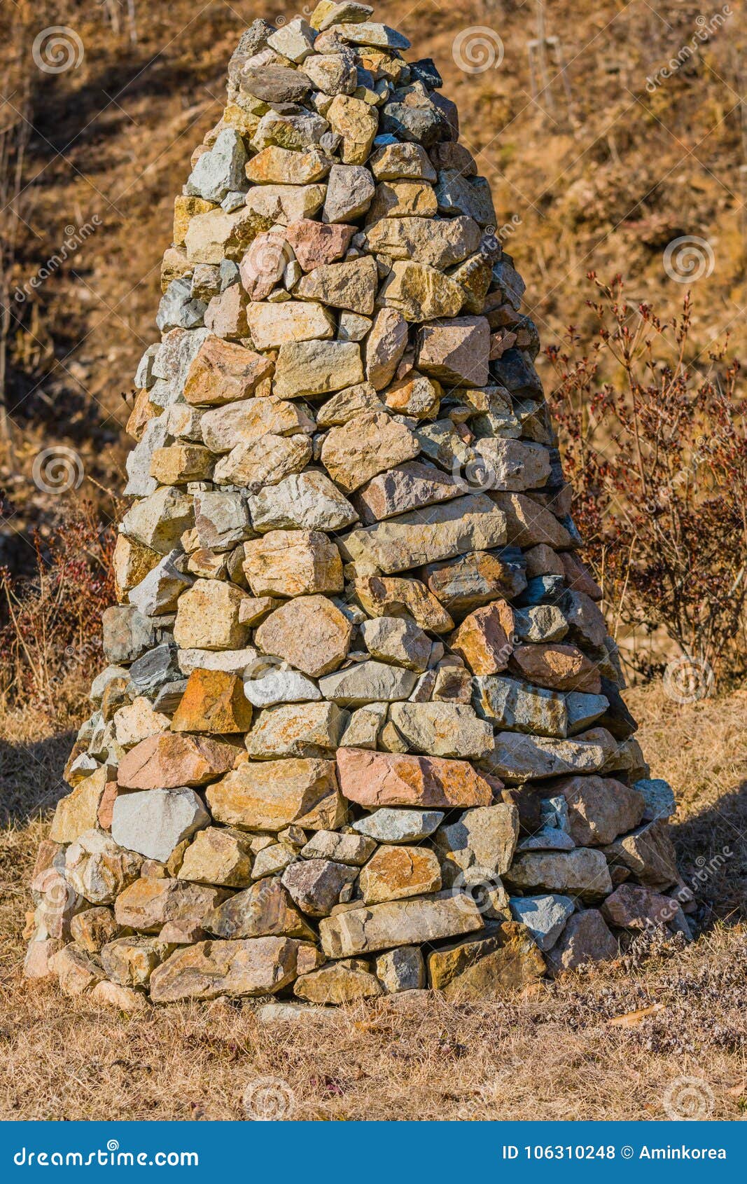 Stones in the Shape of an Upside Down Cone Stock Photo - Image of peace ...