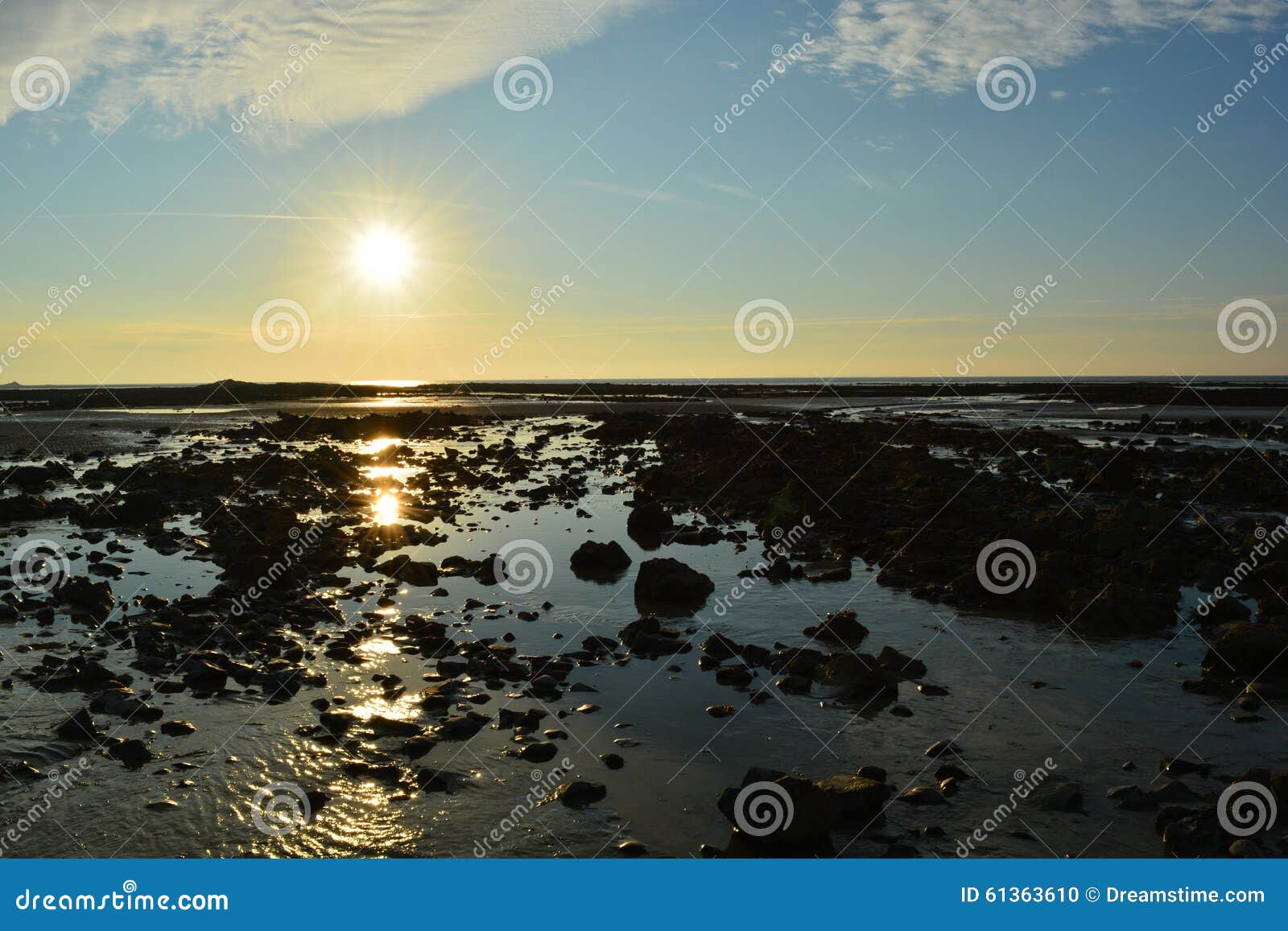 The Stones Shine in the Puddle Stock Photo - Image of sunrise ...