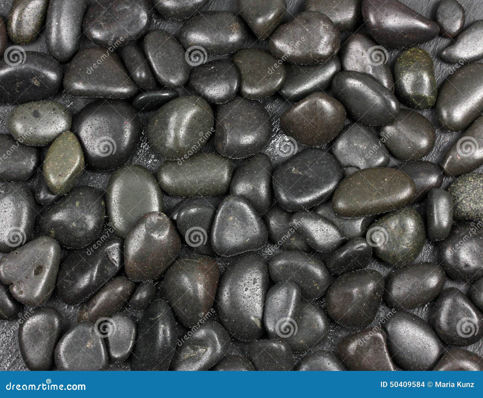 Stones on Slate with Water Drops. Stock Photo - Image of curative ...