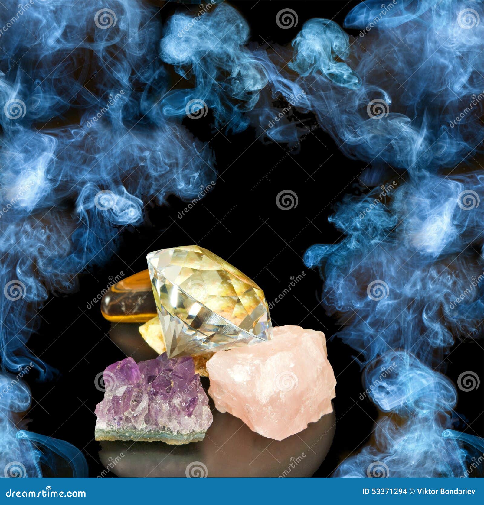 Stones on smoke background stock photo. Image of opal - 53371294