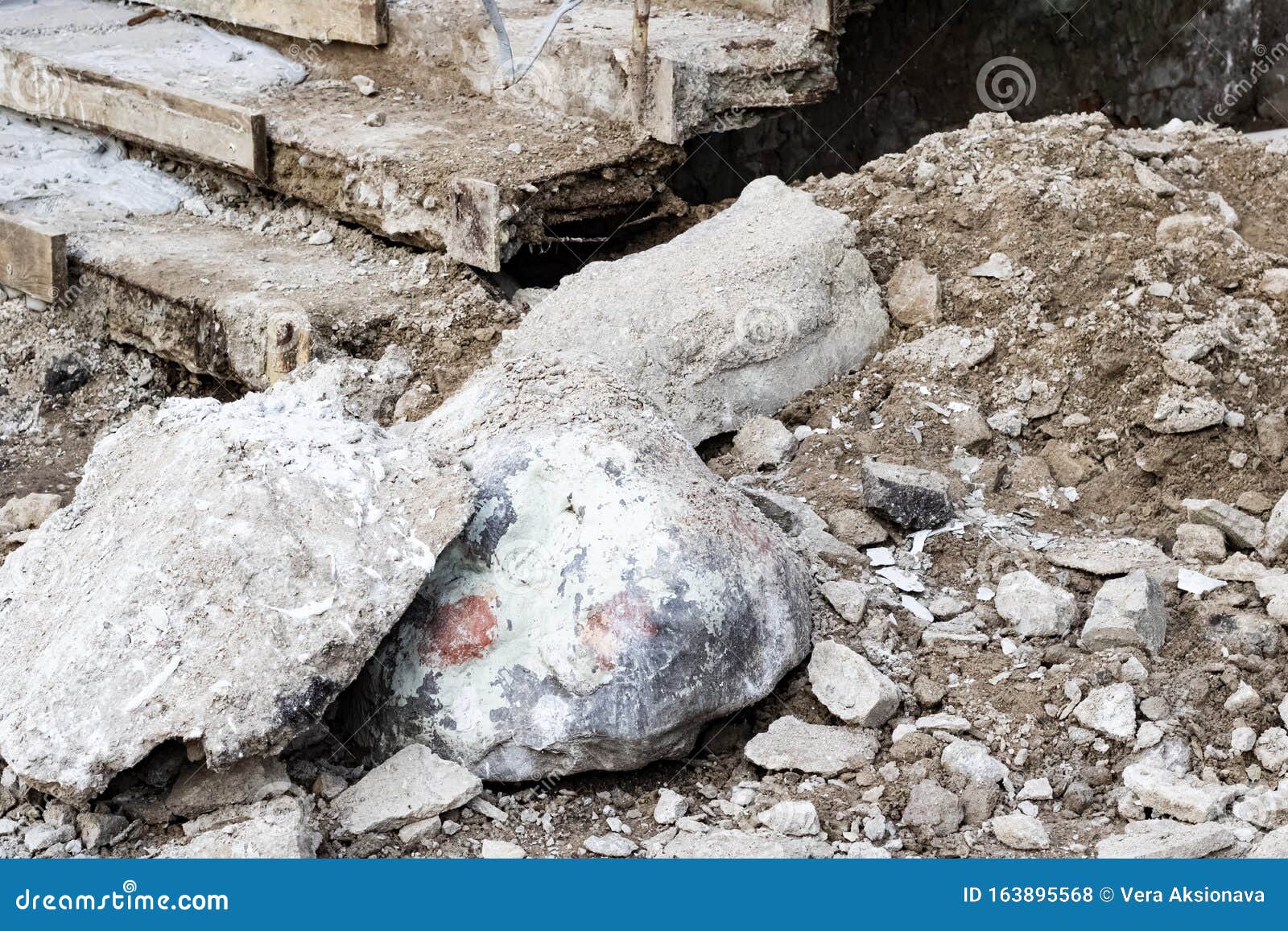 Stones and Splinters at a Construction Site Stock Photo - Image of ...