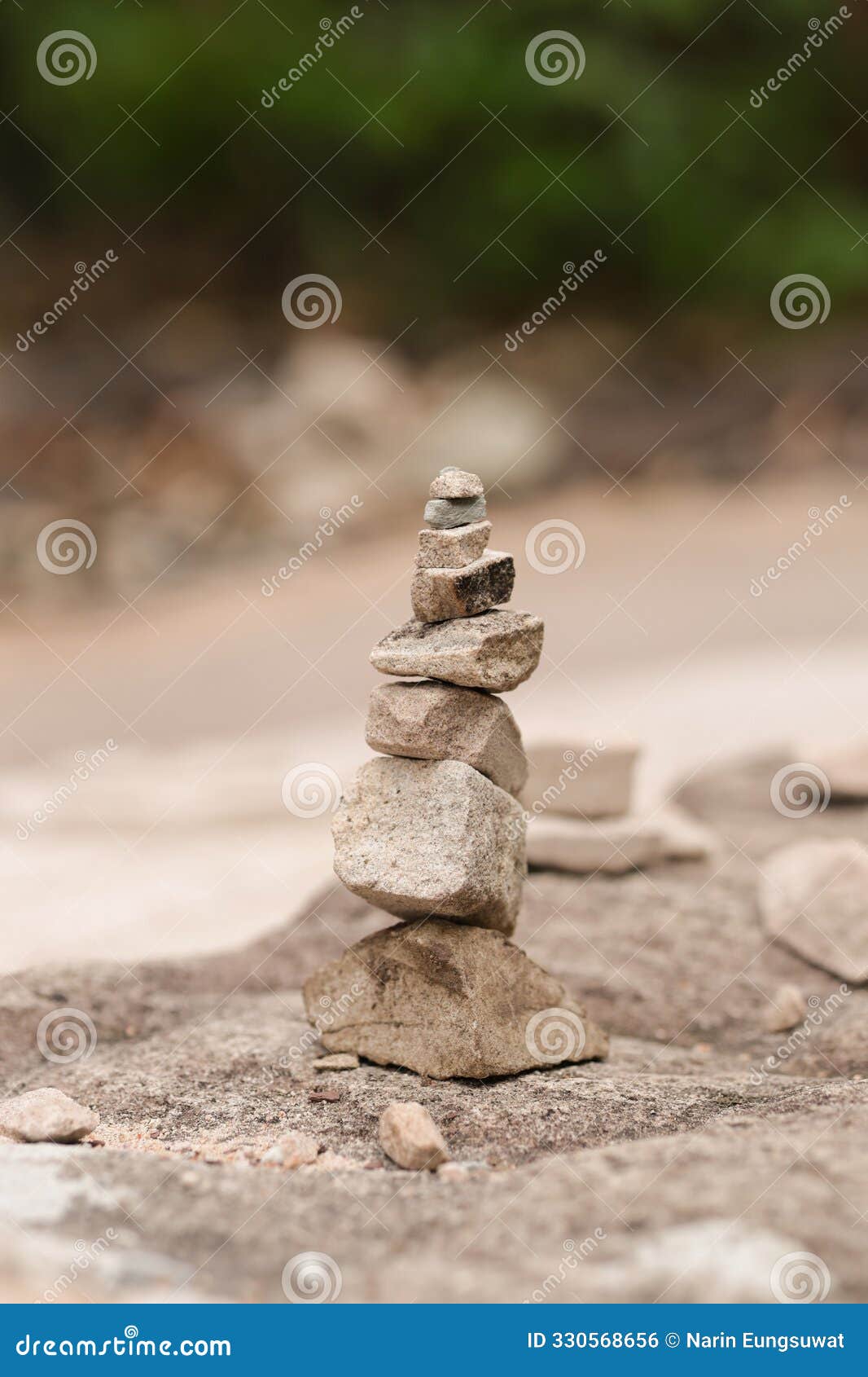 Stones Stacked High with Blurred Background. Rocks Stacked High in ...