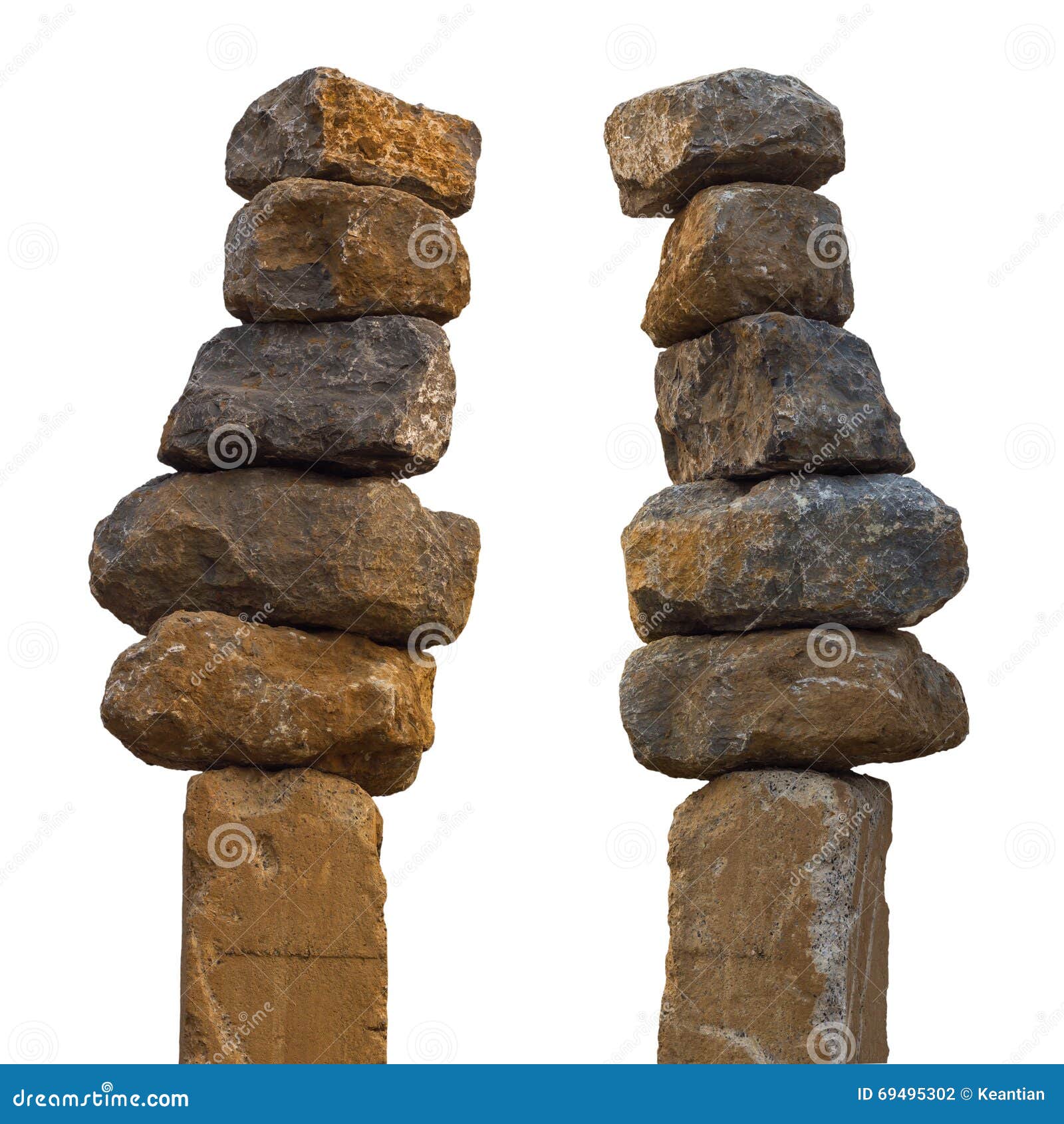 Stones stacked on a pole. stock photo. Image of meditation - 69495302