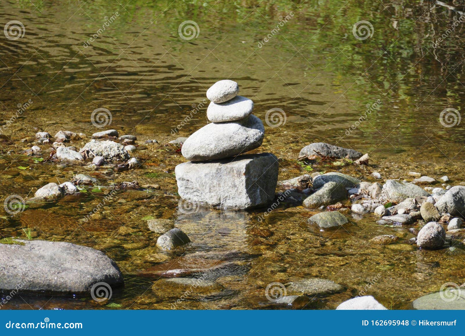 Stones Stacked on Top of Each Other in Stream Bed, Esoteric Exercise ...