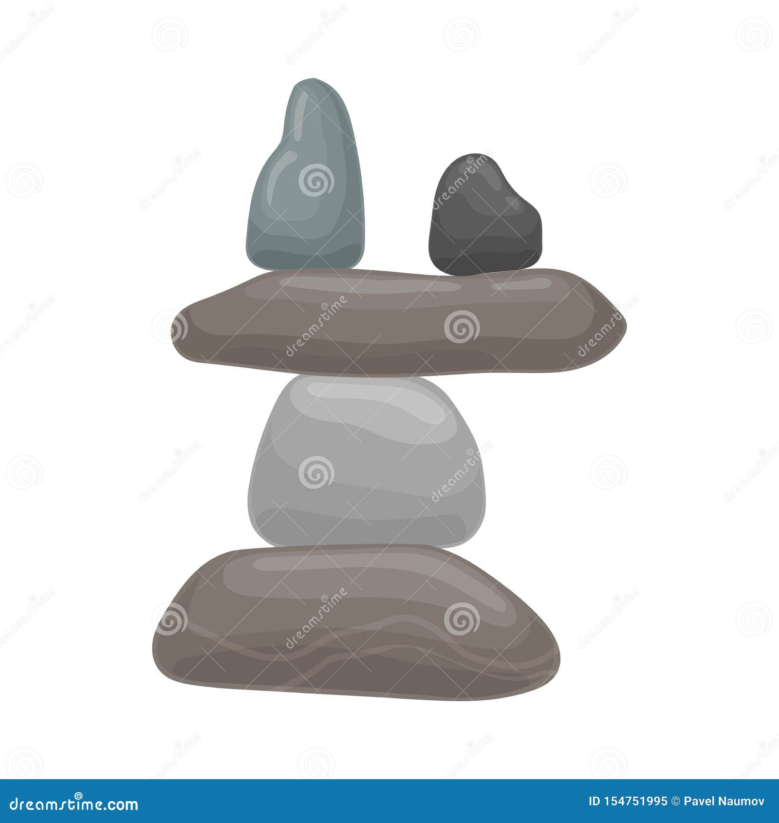 Stones are Stacked. Vector Illustration on White Background. Stock ...