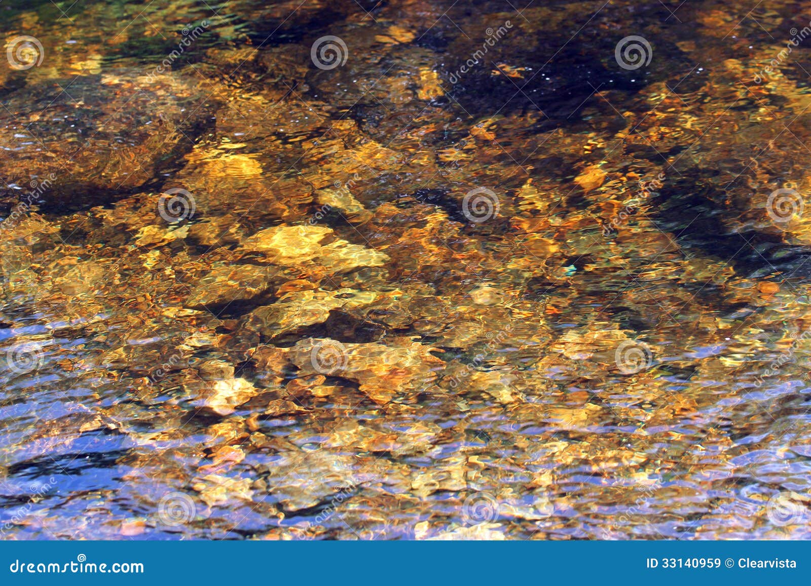 Stones in a Clear Mountain Stream with Ripples. Stock Image - Image of ...