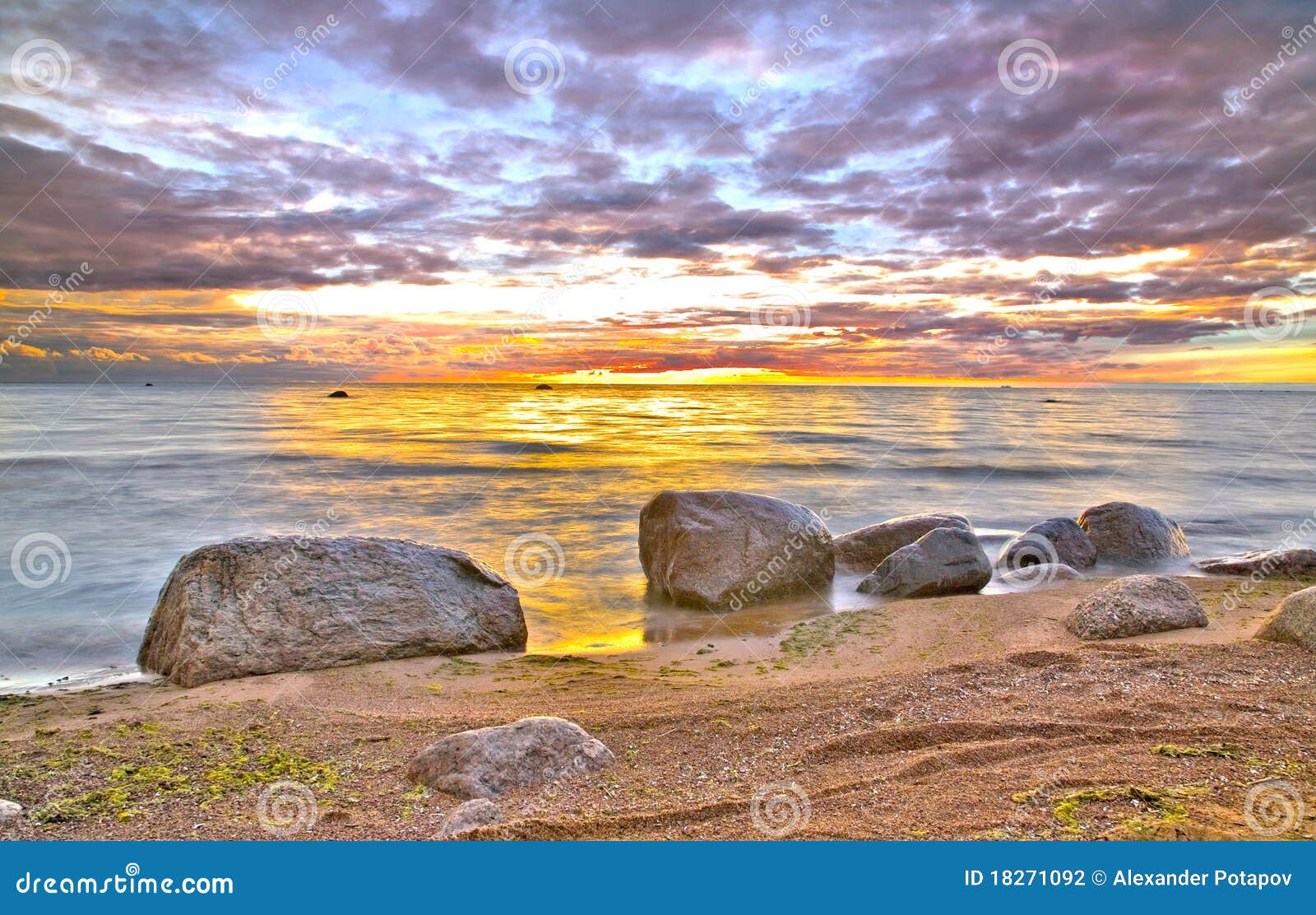 Stones in sunset ocean stock photo. Image of adventure - 18271092