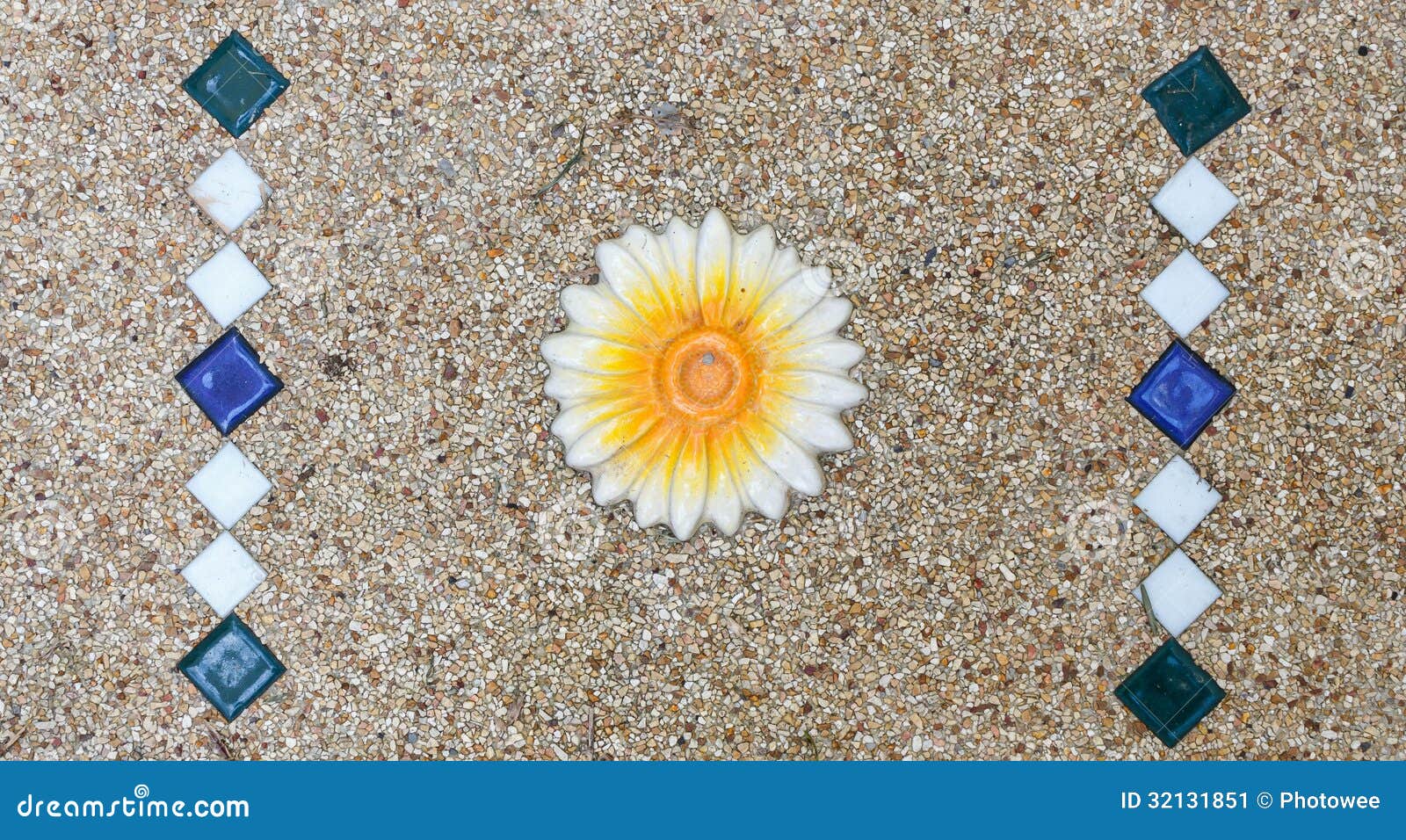 Stones Texture with Flower Tile for Background Stock Image - Image of ...