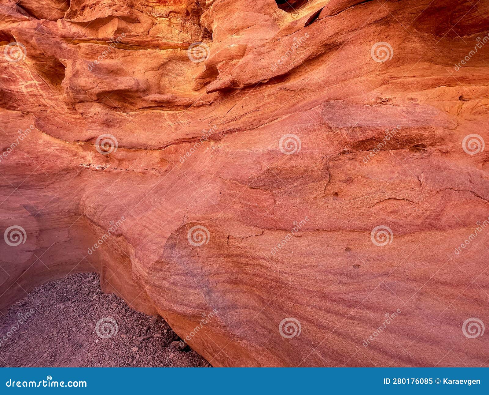 Stones and Textures of the Colored Red Salam Canyon, Egypt Stock Image ...