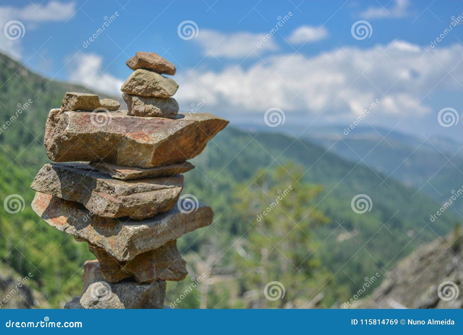 Stones on Top at the Mountains Stock Image - Image of hill, landmark ...