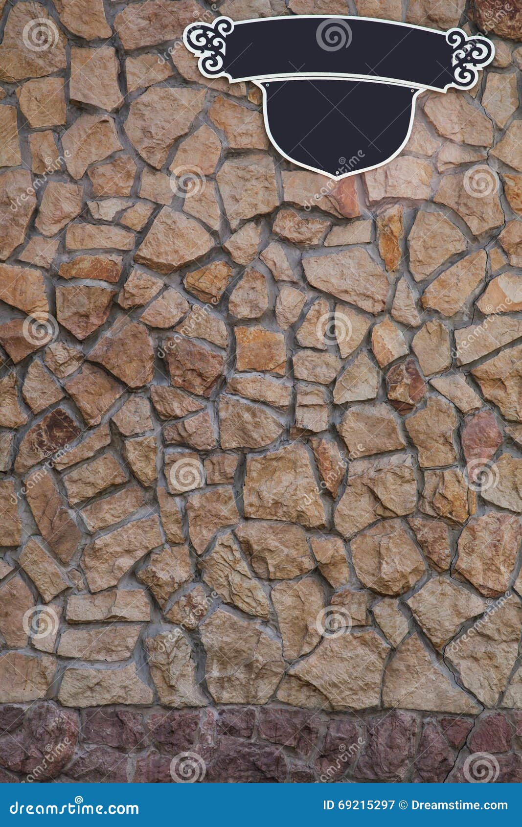 Stones wall and signboard stock image. Image of palisade - 69215297
