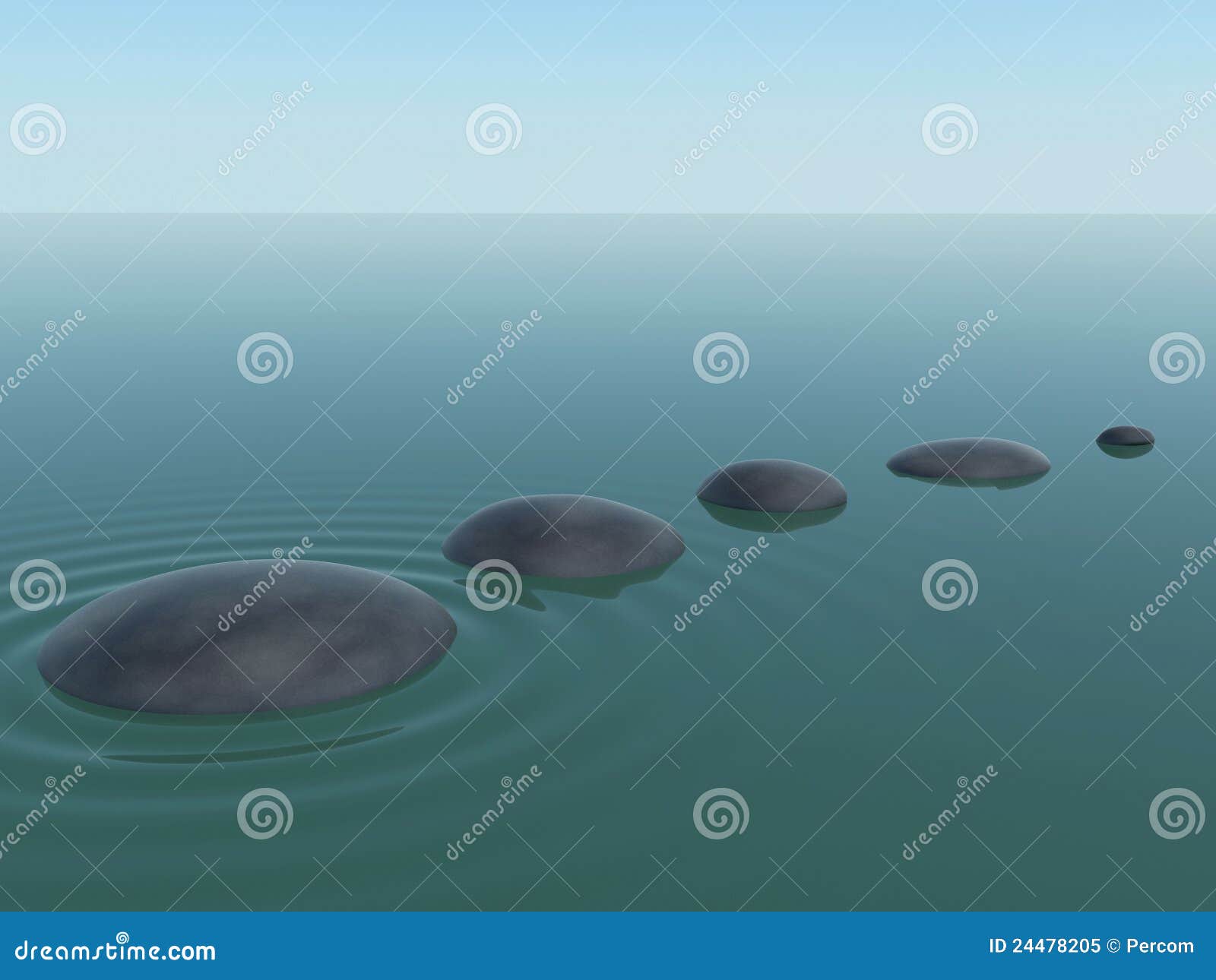 Stones in water stock illustration. Illustration of rock - 24478205