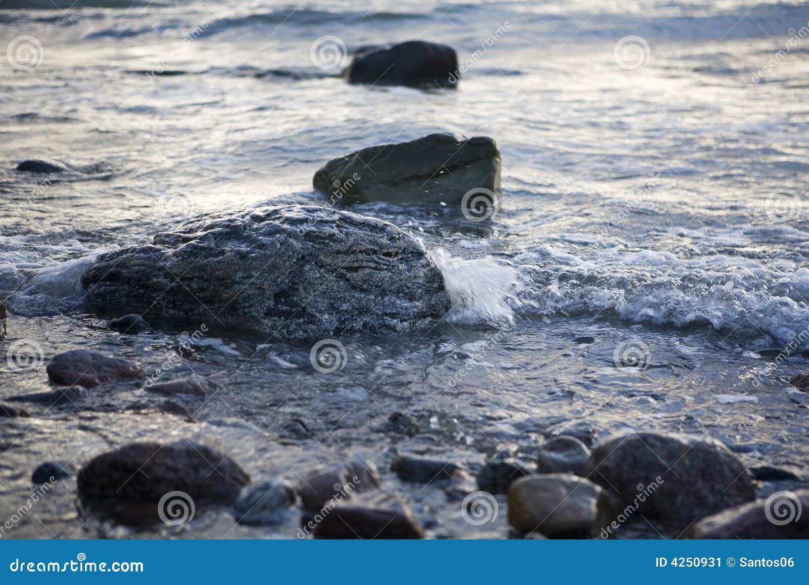 Stones in the water stock image. Image of dynamic, beach - 4250931
