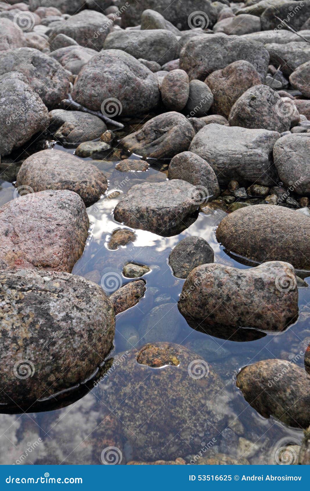 Stones in water. stock image. Image of stones, reflection - 53516625