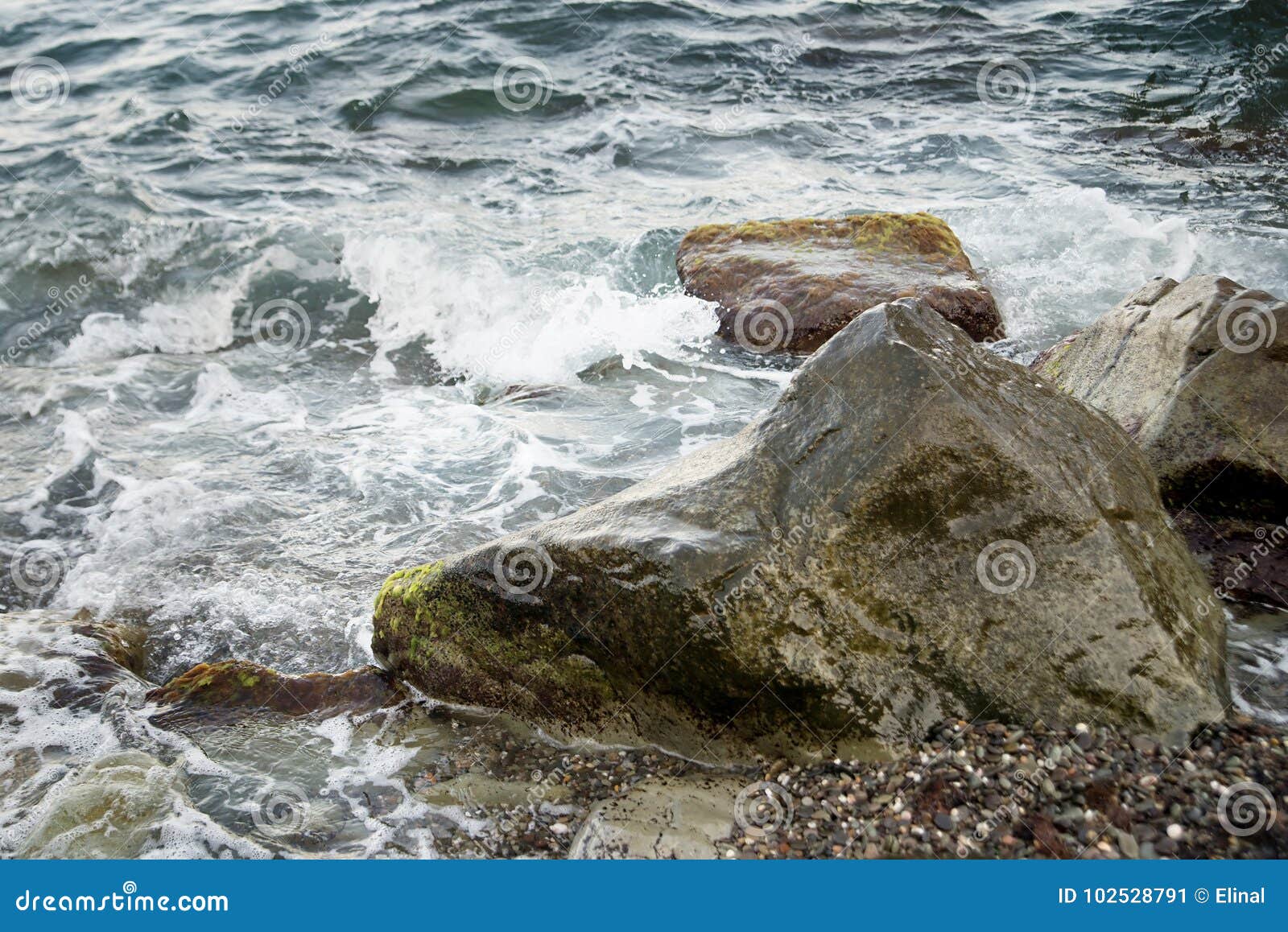 Stones with Water and Spray, Splash. Sea Coast Stock Image - Image of ...