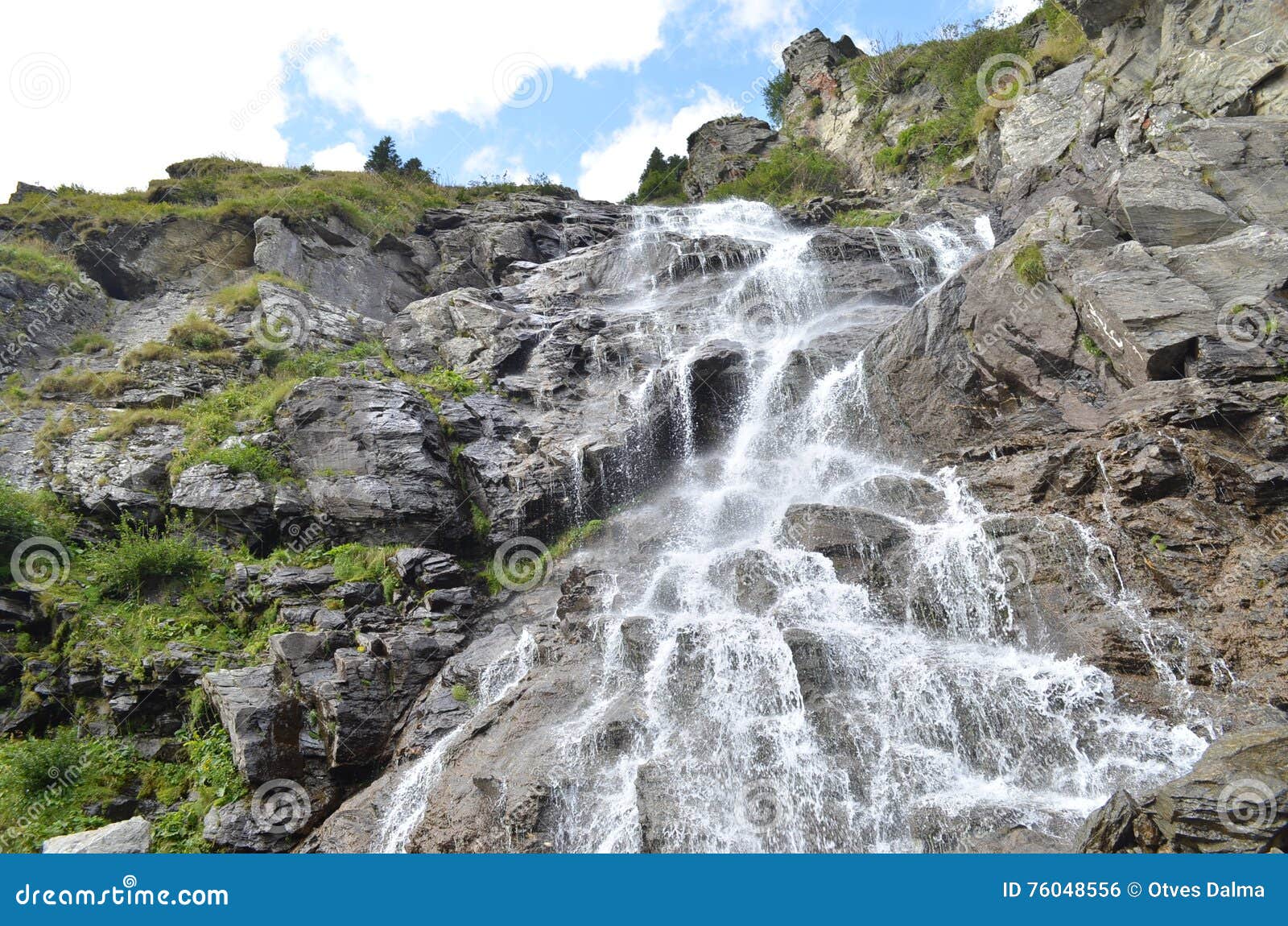 Stones and waterfall stock photo. Image of flared, washed - 76048556