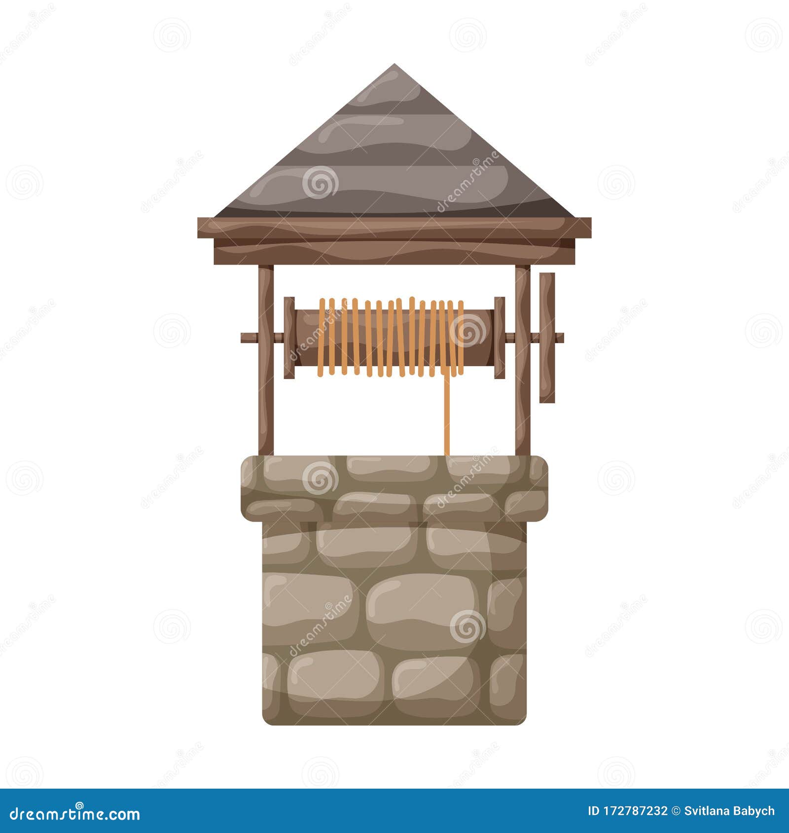 Stones Well Vector Icon.Cartoon Vector Icon Isolated on White ...