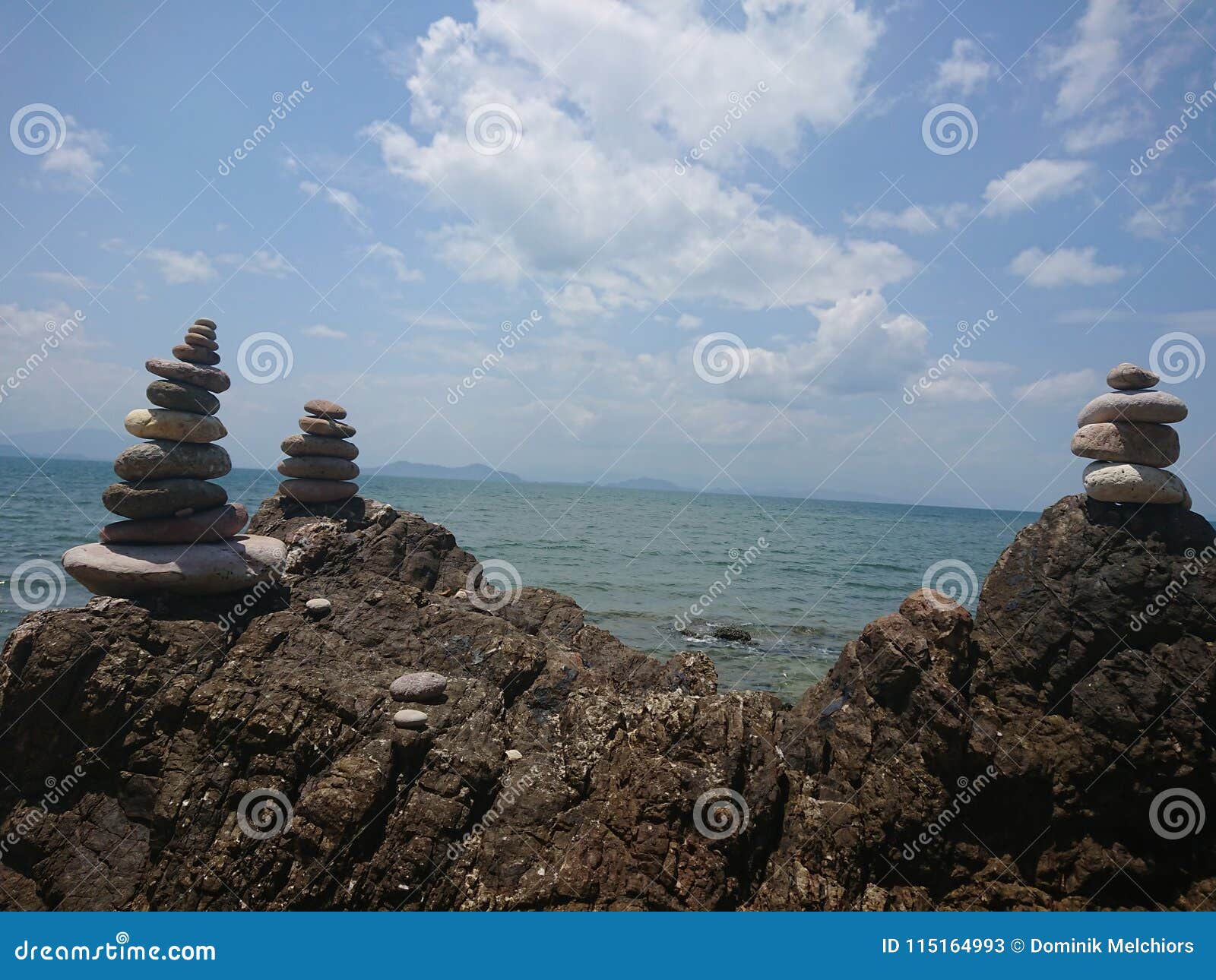 Stonetower on the rocks stock image. Image of stonetower - 115164993