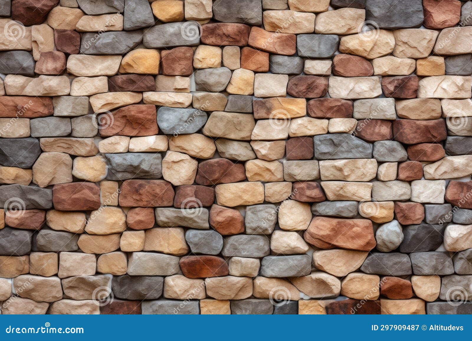 Stonewall Brick Pattern in Earth Tones Stock Image - Image of pattern ...