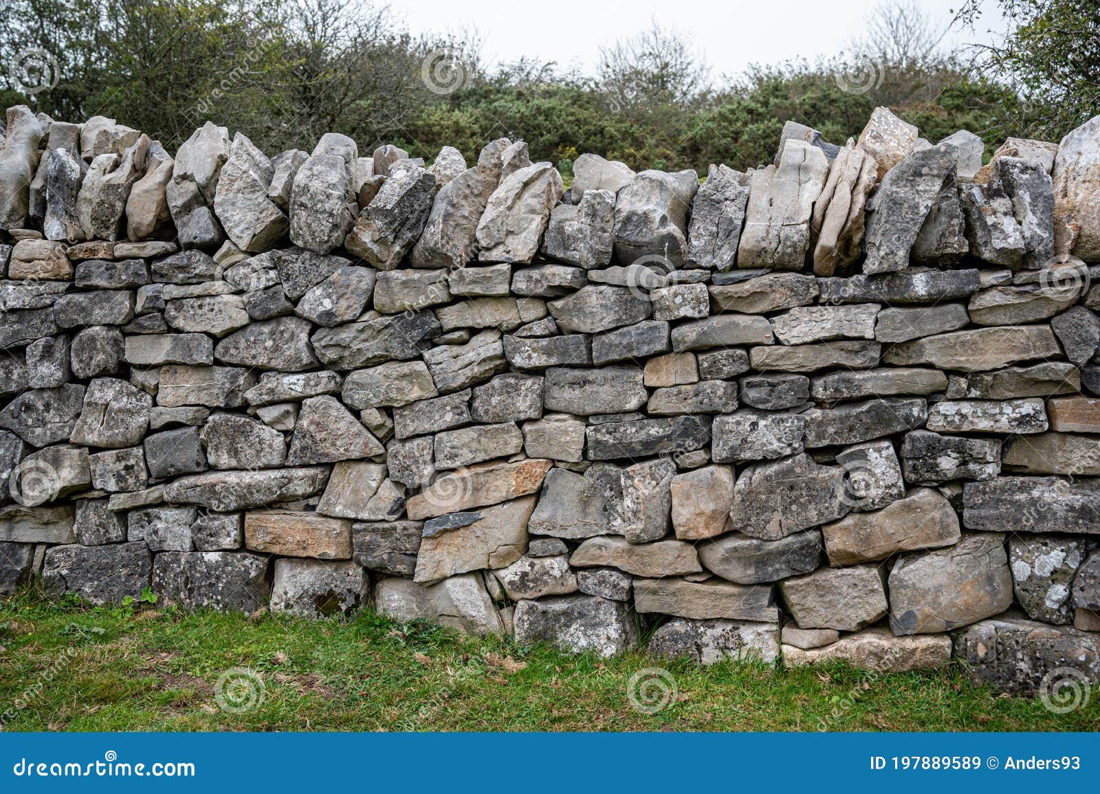 Stonewall in Rural Countryside Stock Image - Image of design, backdrop ...