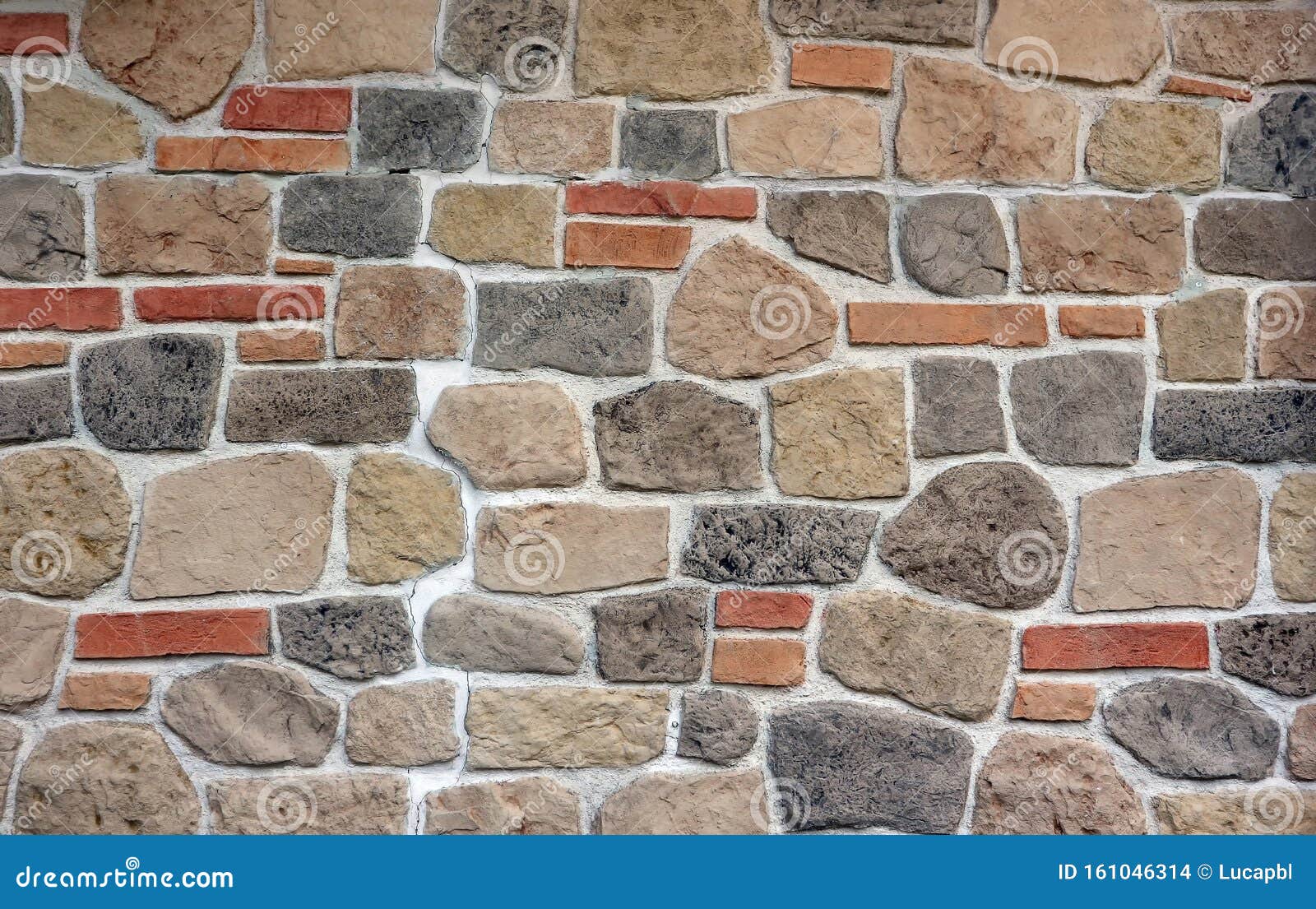 Stoneware Cladding Wall with Bricks and Stone Effect. Background and ...